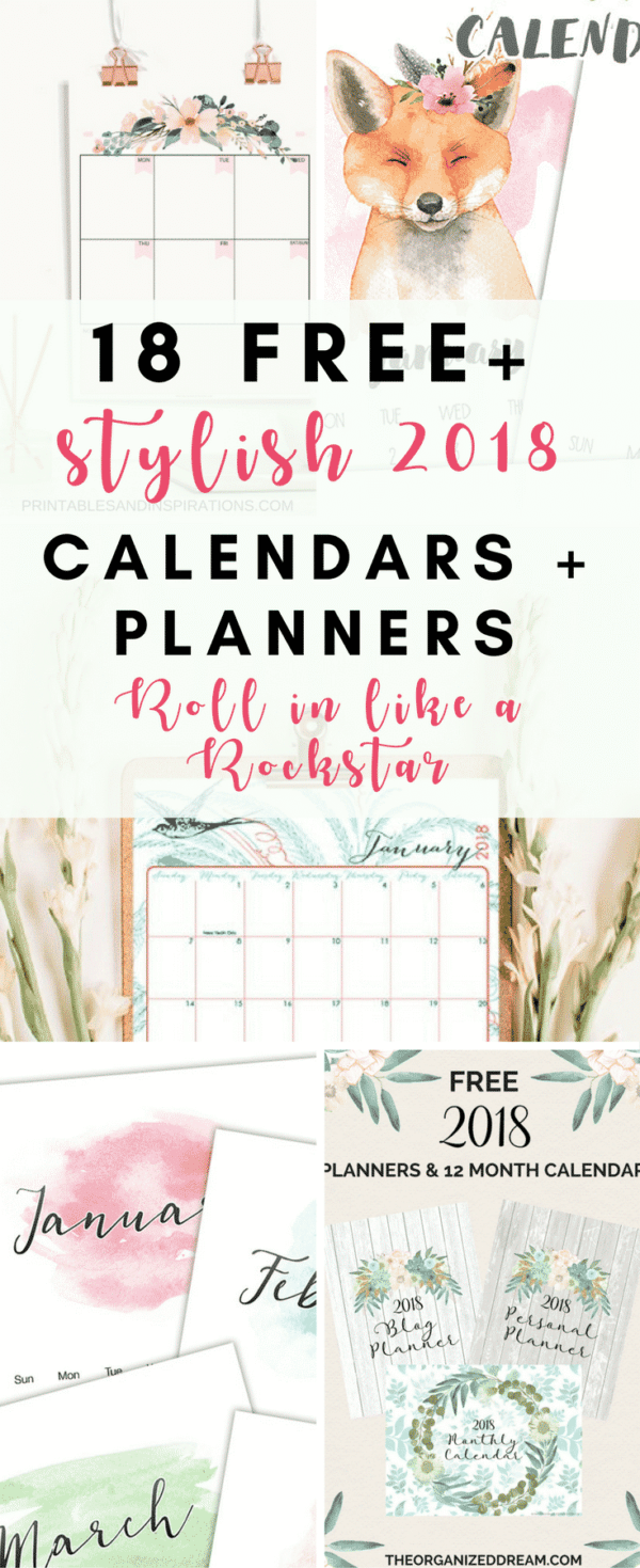 18 Free & Stylish 2018 Calendars and Planners to Roll In Like A ...