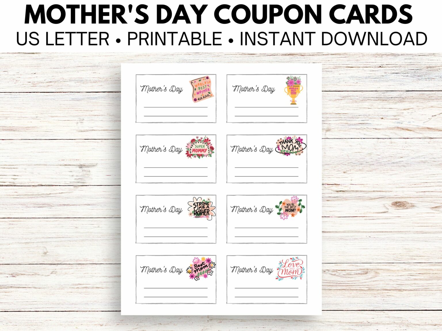 Mother's Day Coupon Cards | Joyful Messes