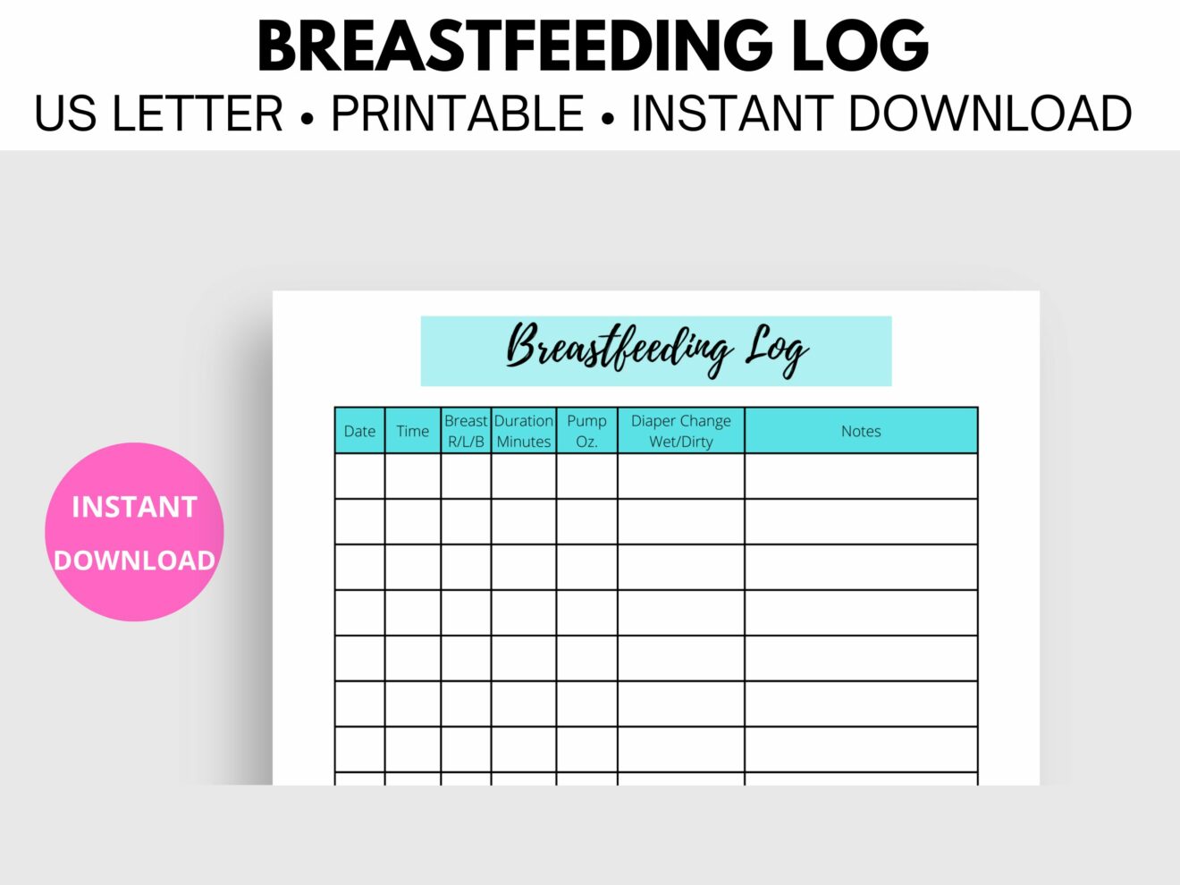 Printable Breastfeeding and Pumping Log | Joyful Messes