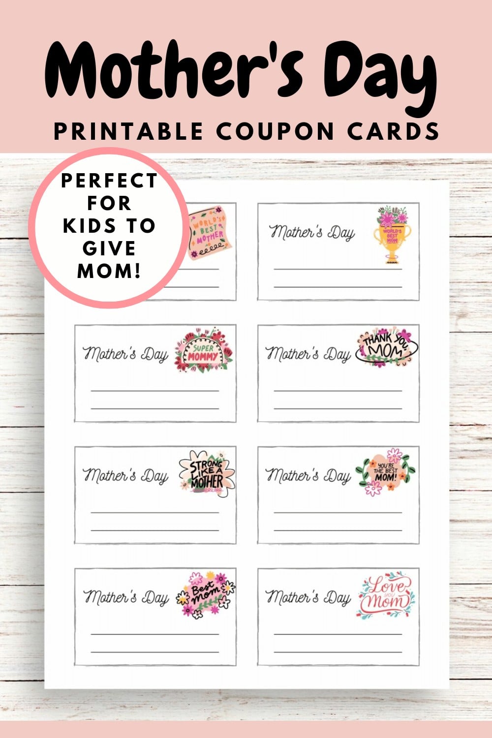 Mother's Day Coupon Cards | Joyful Messes